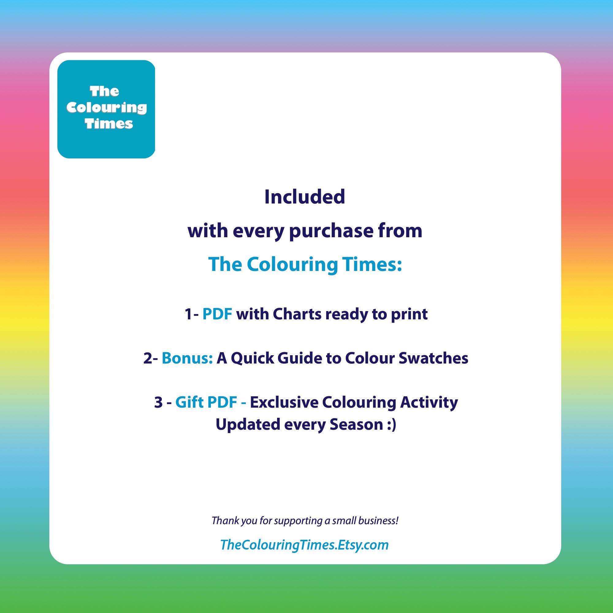 Luminance 100 Swatch Chart Print and Colour Blank Template for Artist ...