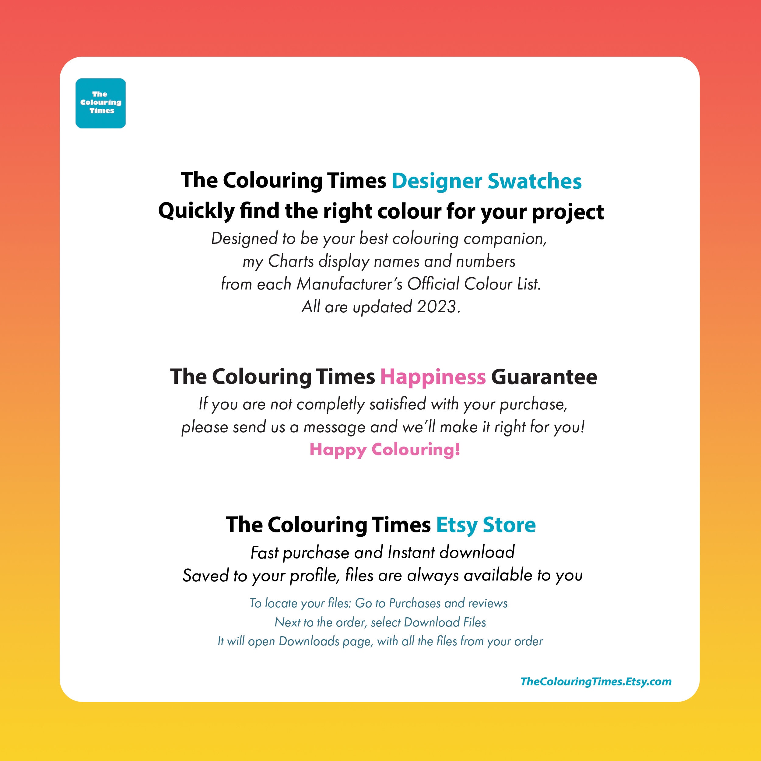 Derwent Inktense 36 Swatch Chart Template Printable PDF for Ink ...