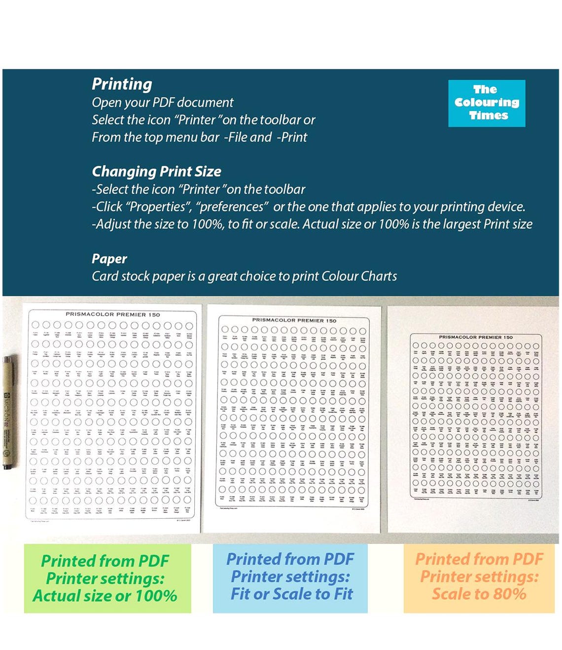 KALOUR 180 Pencil Swatch PDF Prismatic Chart Organized Color Palette ...