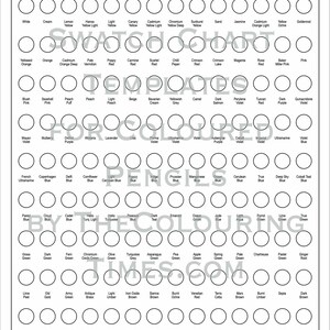 Arrtx 126 Swatch Template Printable PDF Colour Chart for Coloured ...