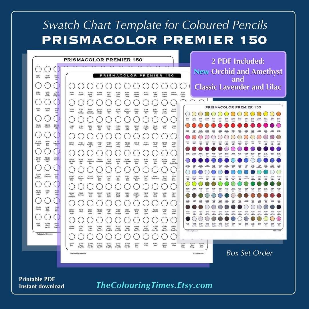 Prismacolor Premier 150 Swatch Chart Template New Colours Included 2 ...