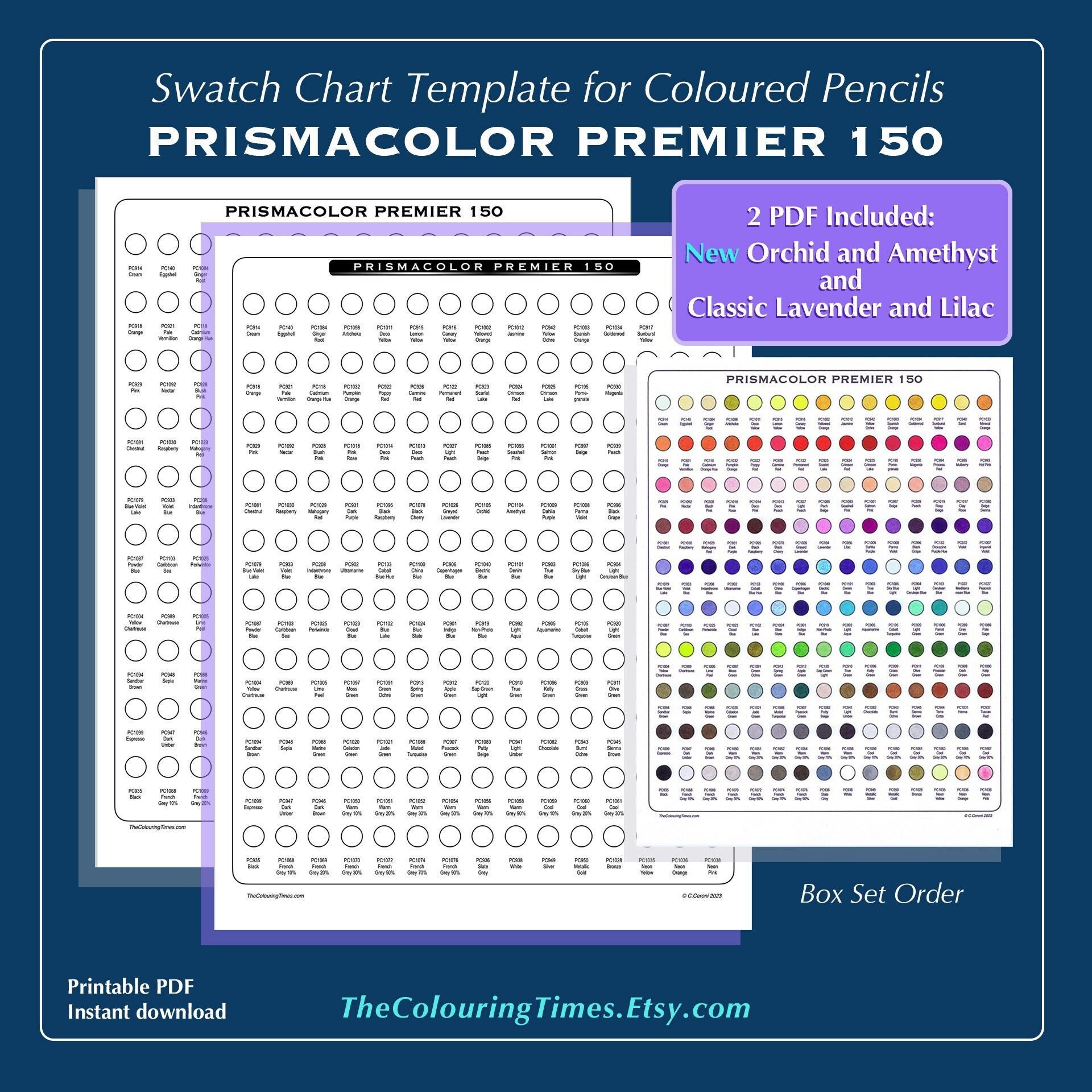 Prismacolor Premier 150 Swatch Chart Template New Colours Included 2 ...