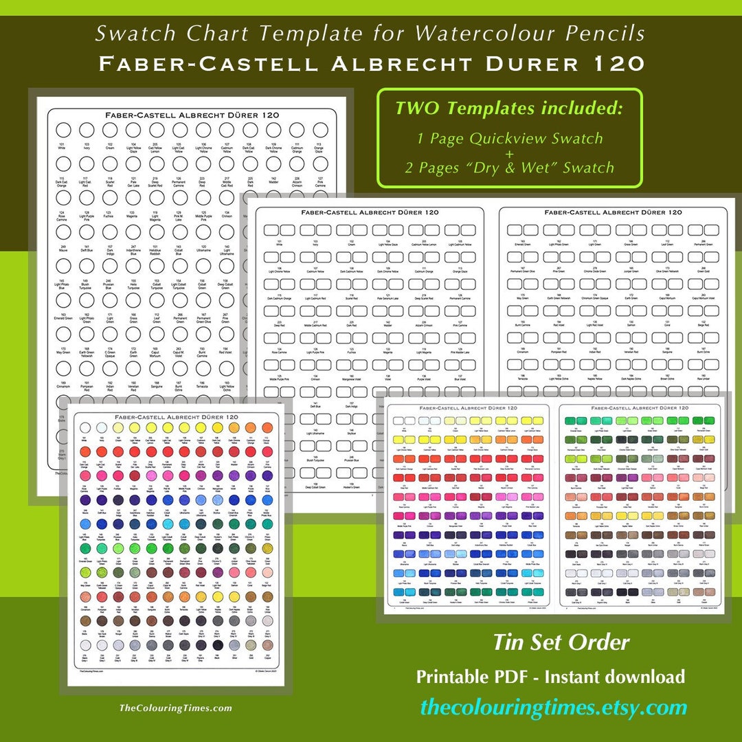 Albrecht Durer Faber-castell 120 Swatch Chart Template Printable PDF ...