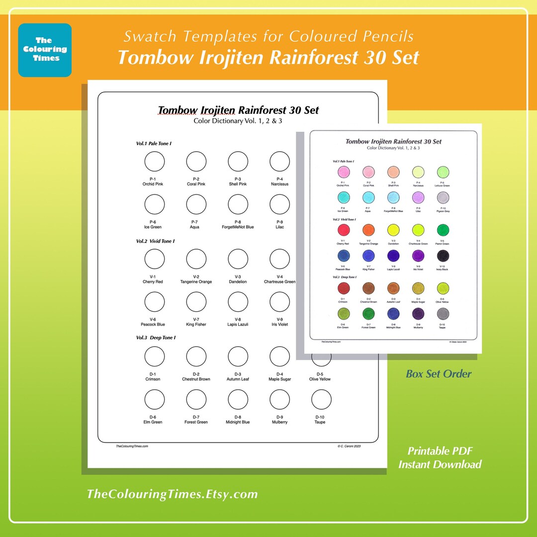 Modèle de nuancier Irojiten Rainforest - PDF imprimable - Imprimable ...