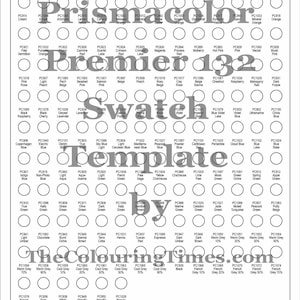 132 Prismacolor Premier Swatch PDF Printable Palette Prismatic Chart ...