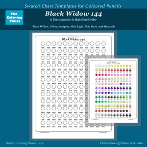 Black Widow Family 8 Swatch Chart Templates in One Printable PDF Blank ...