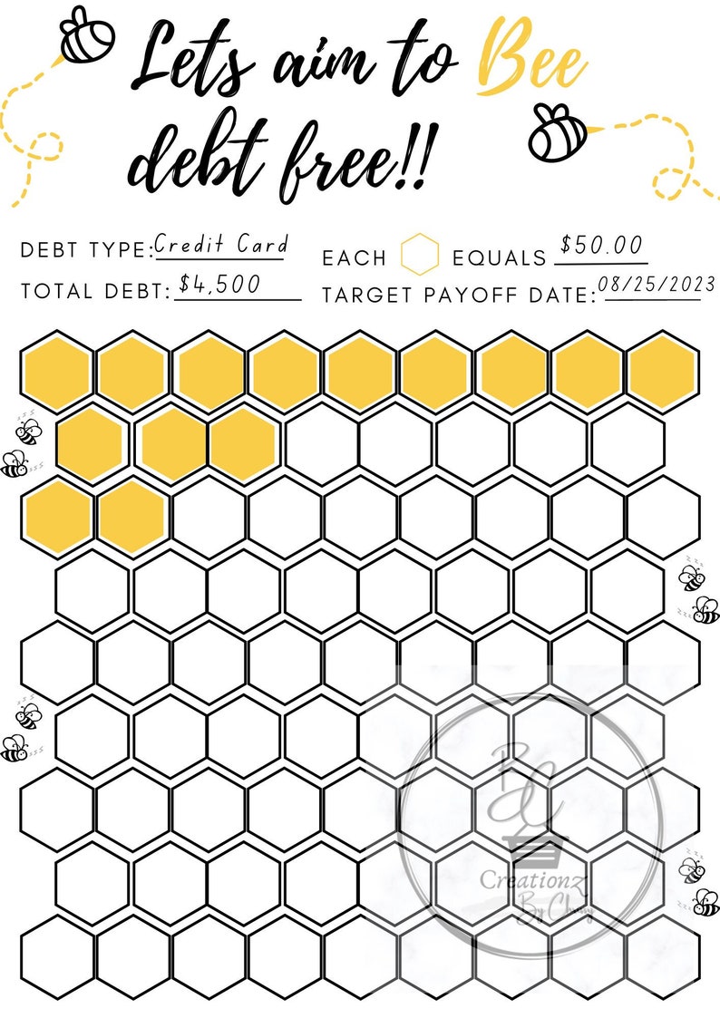Debt Payoff Tracker, Printable Debt Tracker, Visual Payoff Debt, Credit ...