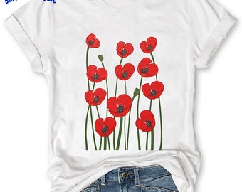 Vintage Poppy Shirt, Poppy Flower Shirt, Poppy Flower Gift, Boho ...