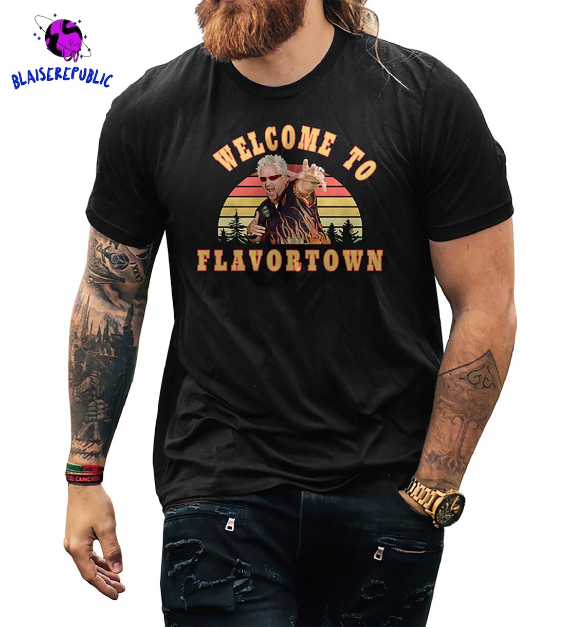 Welcome to Flavortown Vintage T-shirt, Guy Fieri Shirt, Funny Vintage Retro 90's Shirt, Guy ...