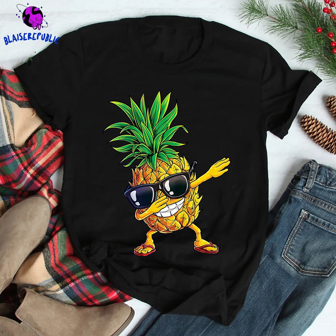 Dabbing Pineapple Sunglasses Aloha Beaches Tshirt, Hawaiian Pineapple ...