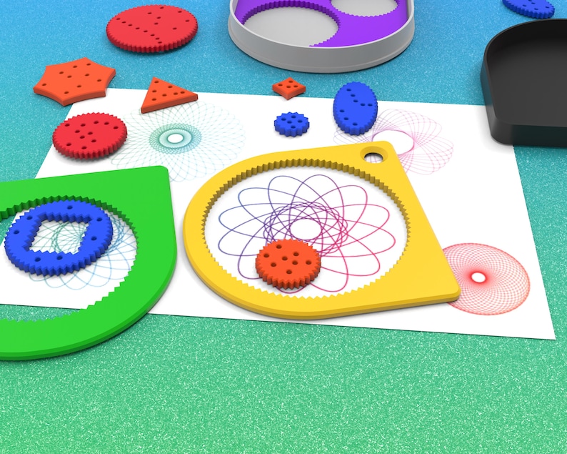Spirograph Deluxe Ruler Set, STL Files for 3D Printing, Drawing and ...