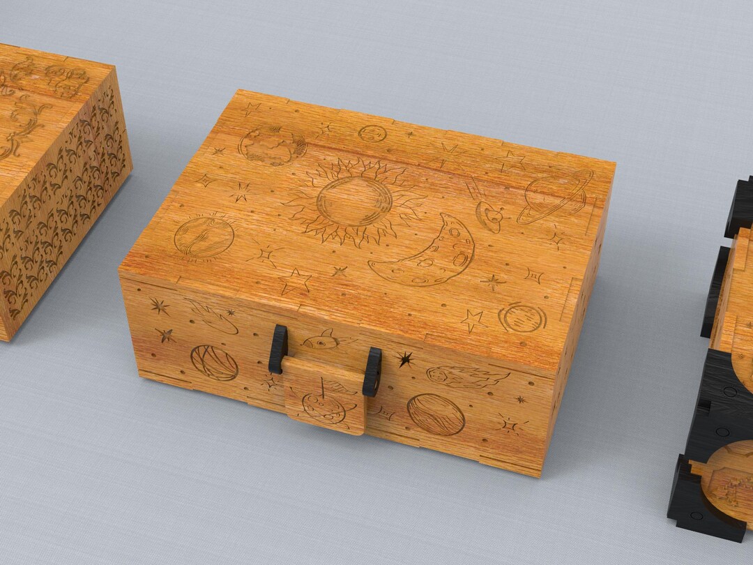 10 Laser Cut Illustrated Boxes, Storage Box Designs, Glowforge Files ...