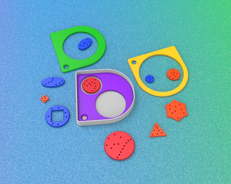 Spirograph Deluxe Ruler Set, STL Files for 3D Printing, Drawing and ...