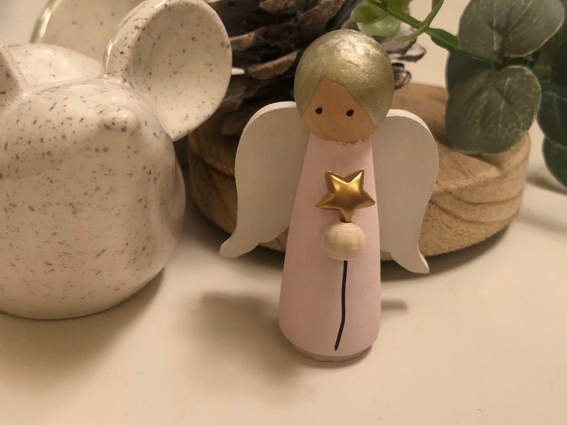 Handmade Wooden Guardian Angel - Etsy