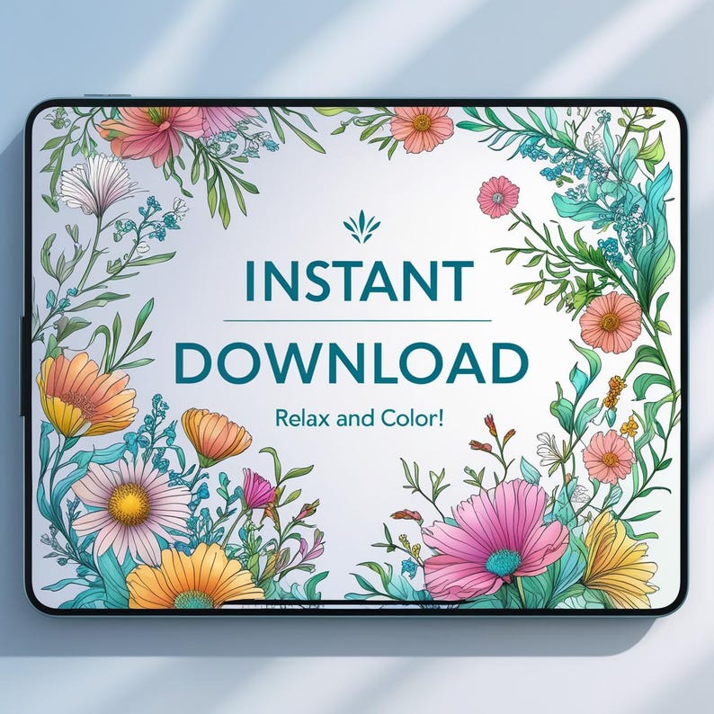 Relaxing Floral Coloring 10 Pages for Adults Intricate Flower Designs ...