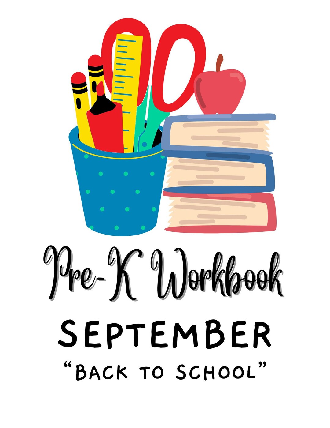 September Pre-k Workbook - Back to School - Etsy