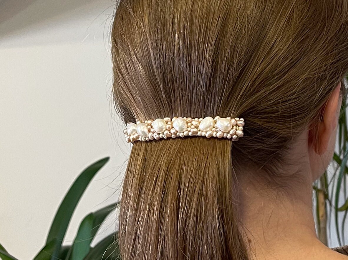 Freshwater Pearl Side Barrette, Hair Pin Jewelry, Barrette With Beads ...