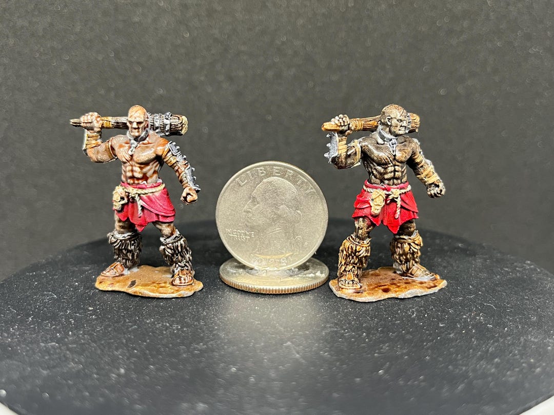 Hand Painted Club Barbarian Miniature From Next Level Miniatures - Etsy