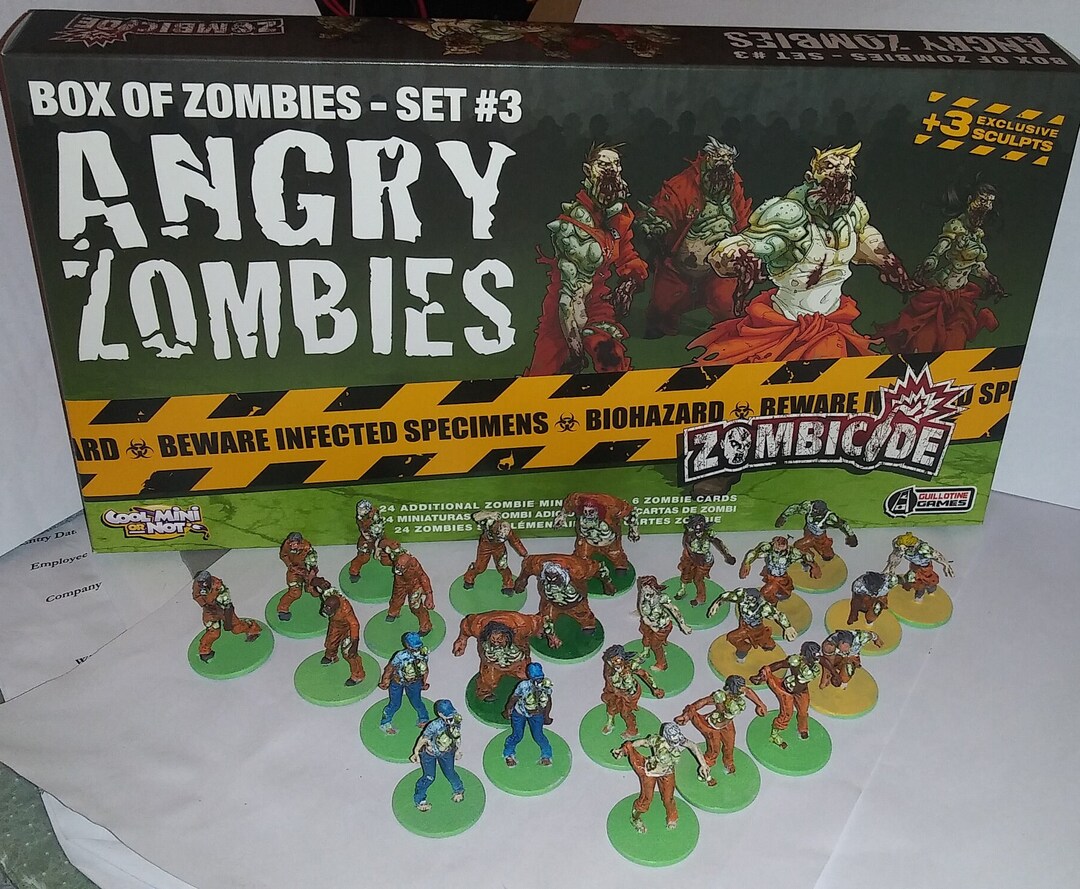 Hand Painted Box of Zombies Set 3 Angry Zombies From Zombicide Board ...