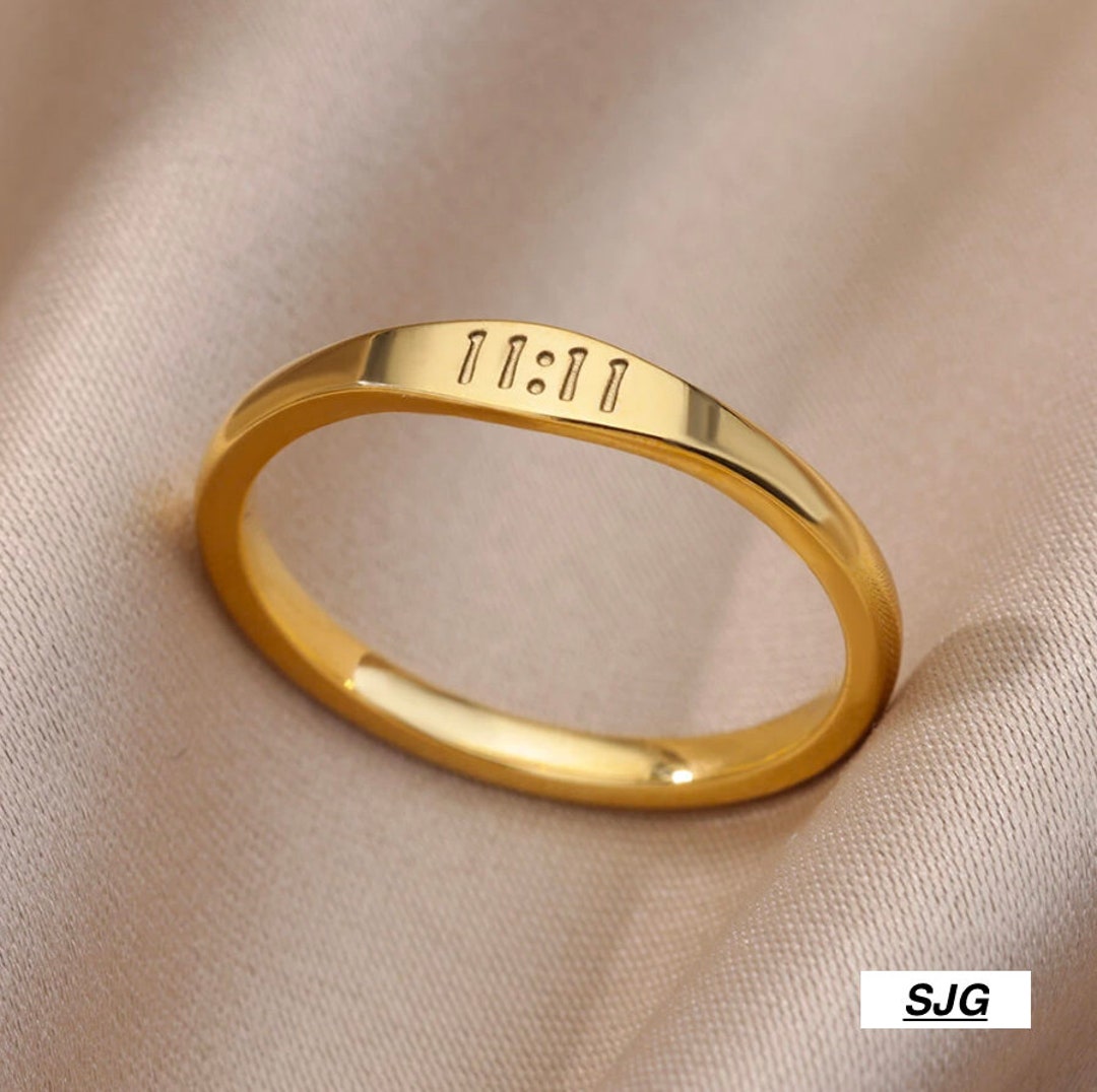 Dainty 14K Gold Angel Numbers Ring Lucky Number Ring - Etsy