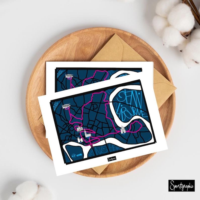 Postcard Libourne Half Marathon 2026 - Etsy