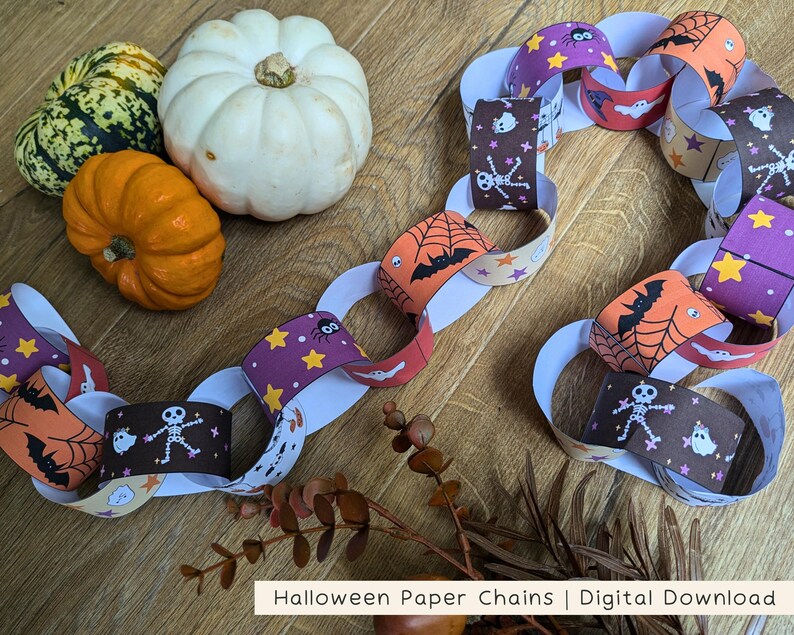 Halloween DIY Printable Paper Chains Crafts Printables for Kids ...