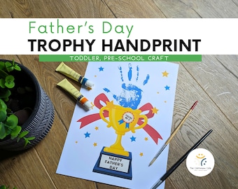 Father's Day Soccer Football Handprint Craft Printable | Kids Paint Art ...