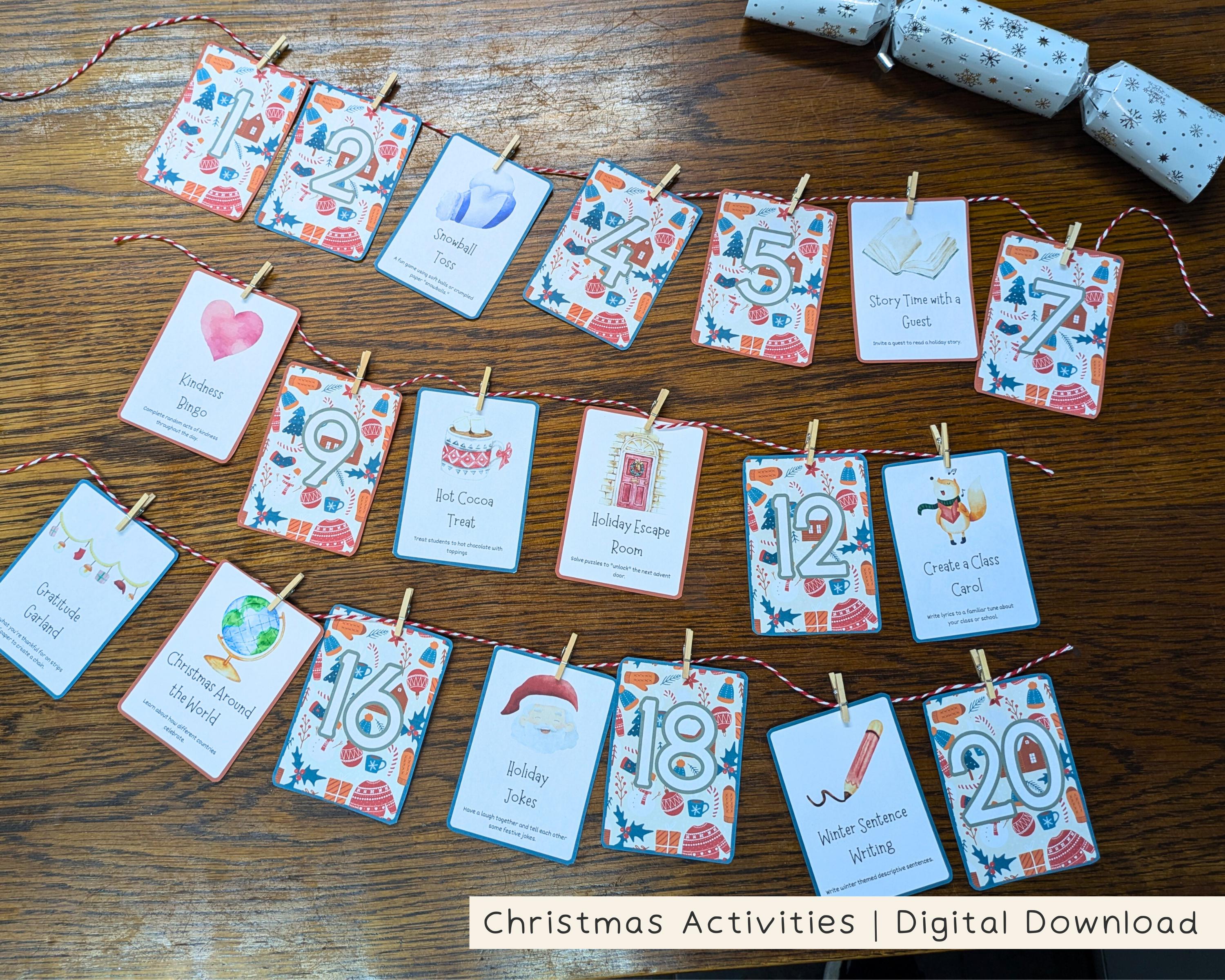 Christmas Classroom Activity Advent Calendar Cards | Classroom Count ...