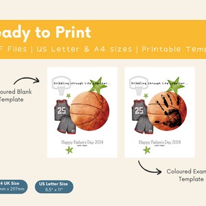 Father's Day Basketball Handprint Craft Printable | Kids Paint Art ...