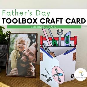 Fathers Day Toolbox DIY Colouring Card Printable | Craft Activity Kids ...