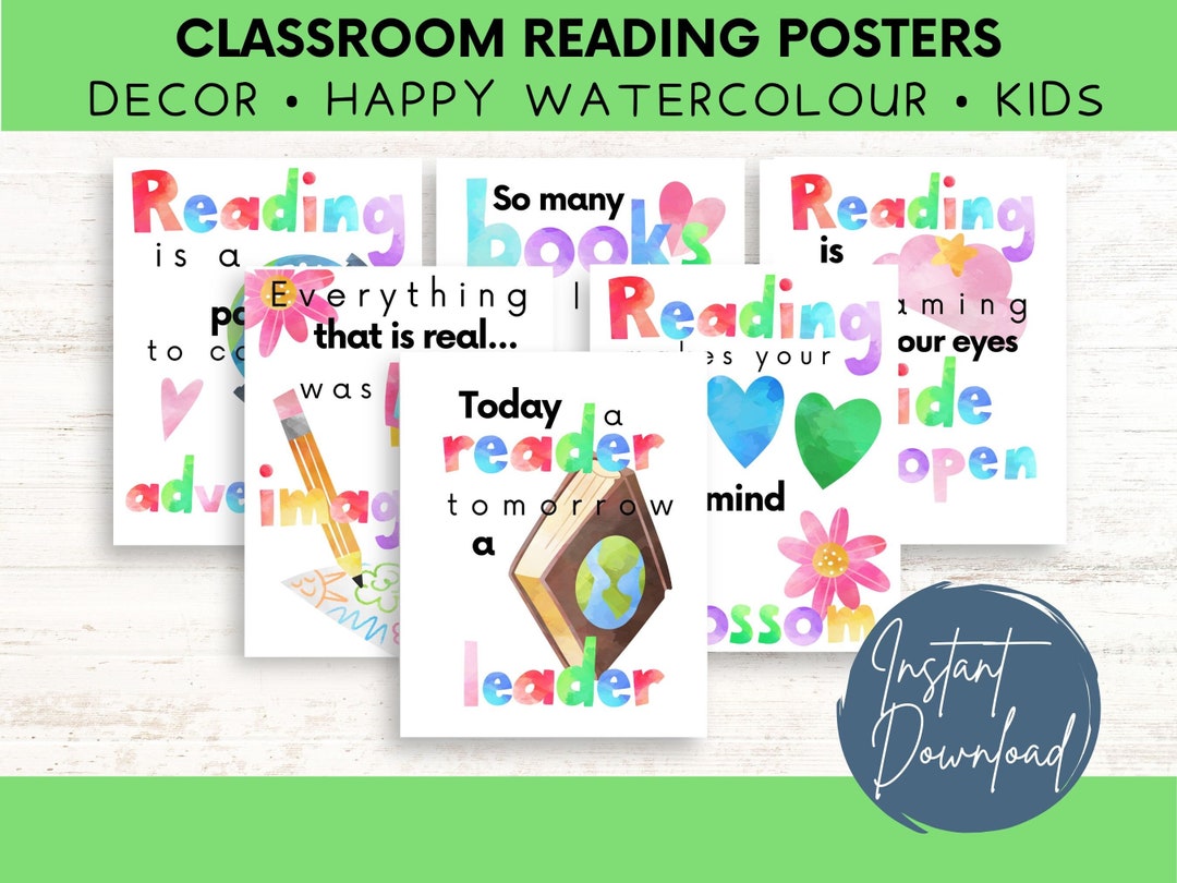 Inspirational Classroom Reading Posters Download Printable - Etsy