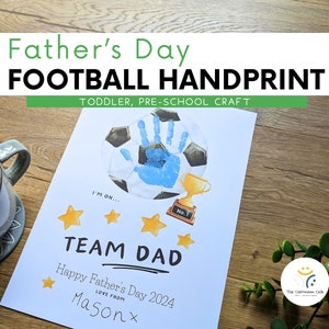 Father's Day Soccer Football Handprint Craft Printable | Kids Paint Art ...