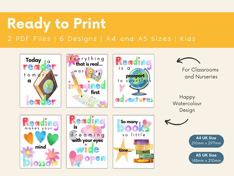 Inspirational Classroom Reading Posters | Download Printable - Etsy