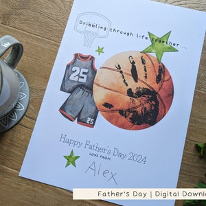 Father's Day Basketball Handprint Craft Printable | Kids Paint Art ...