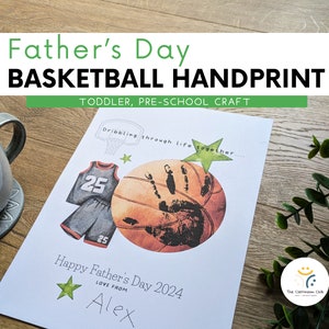 Father's Day Basketball Handprint Craft Printable | Kids Paint Art ...