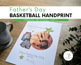 Father's Day Soccer Football Handprint Craft Printable | Kids Paint Art ...