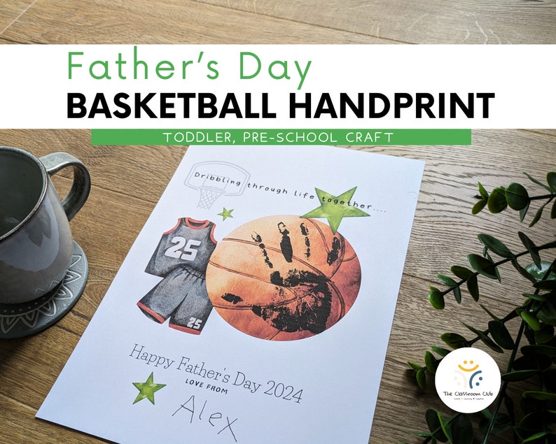 Father's Day Basketball Handprint Craft Printable | Kids Paint Art ...