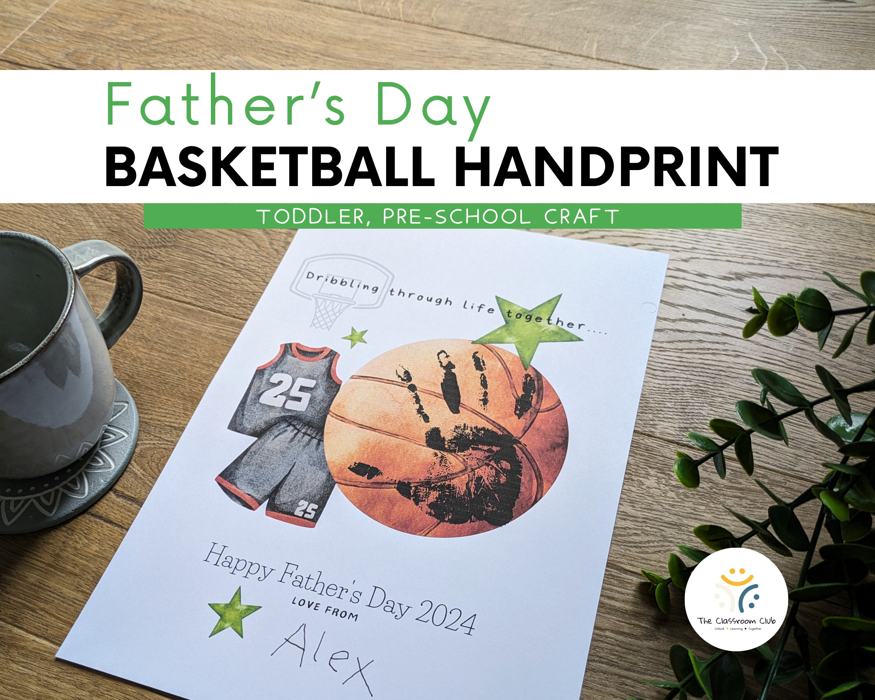 Father's Day Basketball Handprint Craft Printable | Kids Paint Art ...
