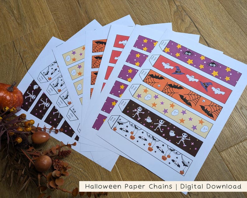 Halloween DIY Printable Paper Chains Crafts | Printables for Kids ...