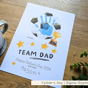 Father's Day Soccer Football Handprint Craft Printable | Kids Paint Art ...