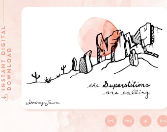 Superstition Mountain Svg - Etsy
