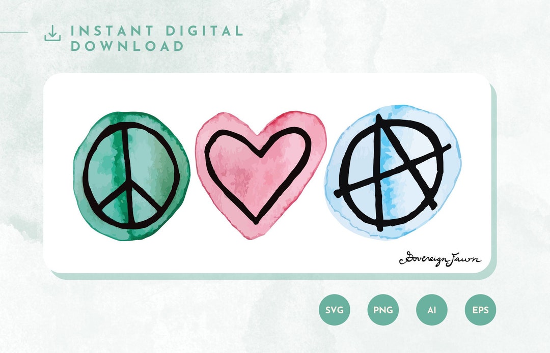 Peace, Love, Anarchy SVG Printable - Etsy