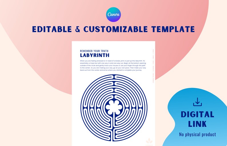 Labyrinth Editable Canva Template | US Letter Size | Fully Customizable ...