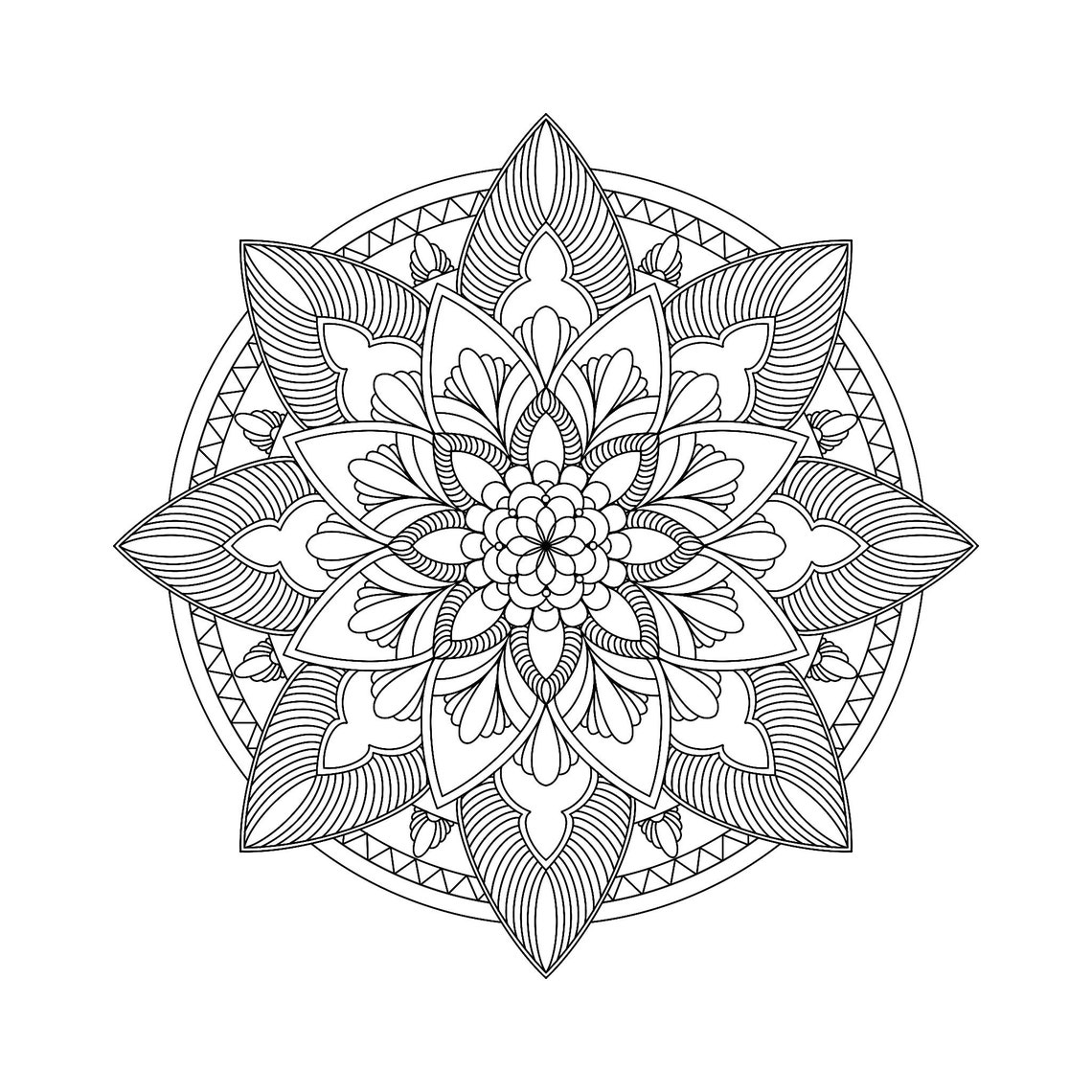 Mandala Package 5 Coloring Pages - Etsy