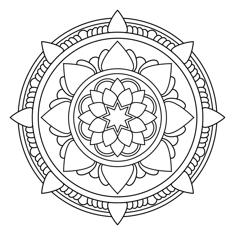Mandala Package 5 Coloring Pages - Etsy