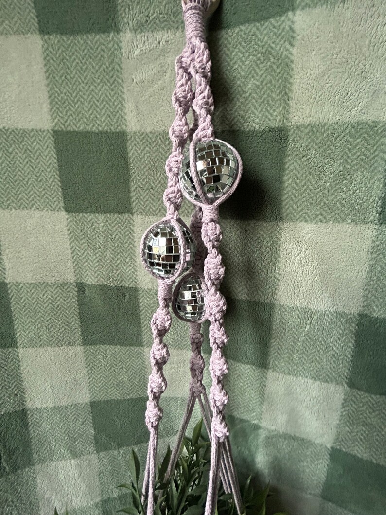 Macrame Disco Ball Plant Hanger - Etsy