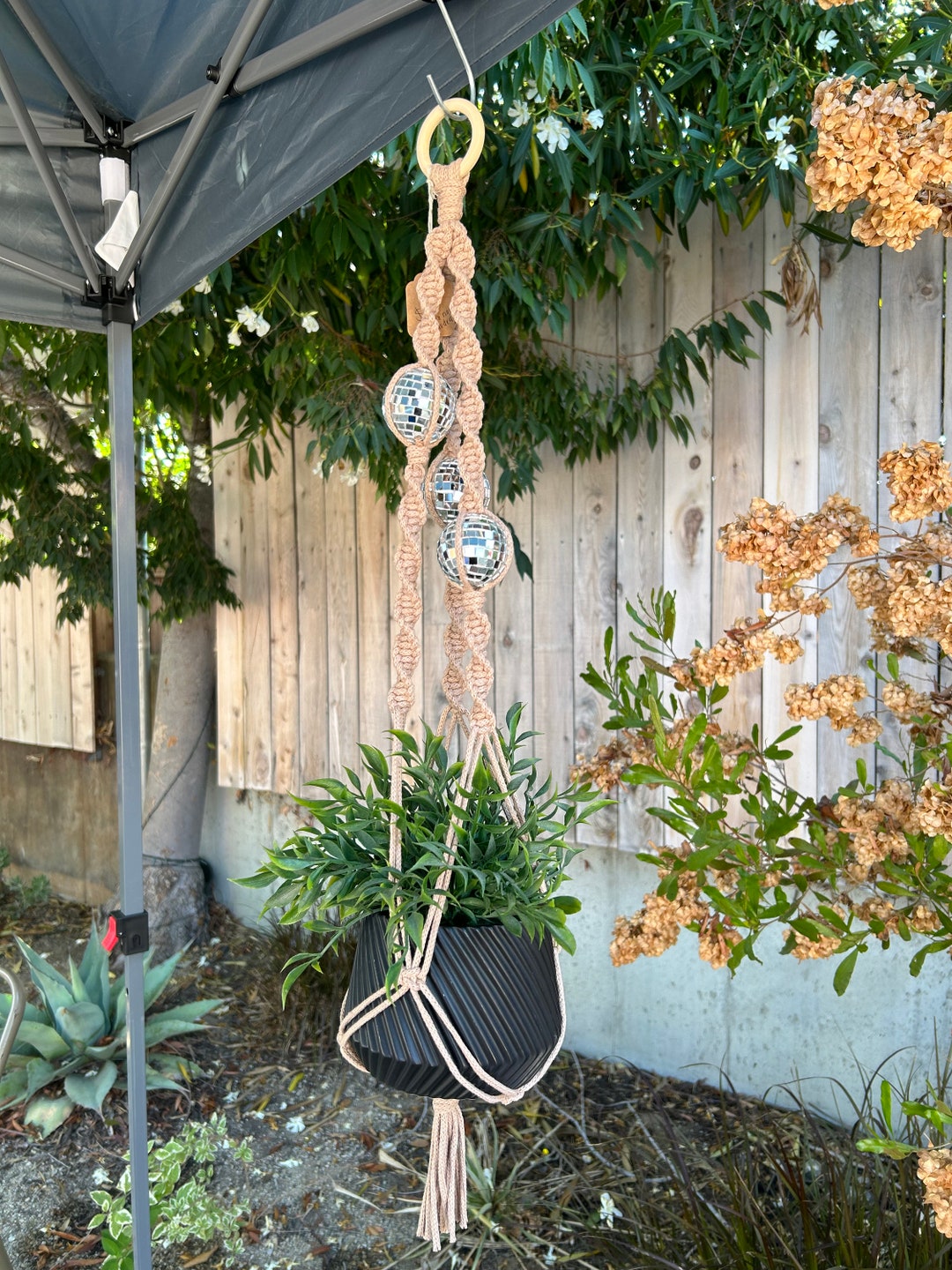 Macrame Disco Ball Plant Hanger - Etsy
