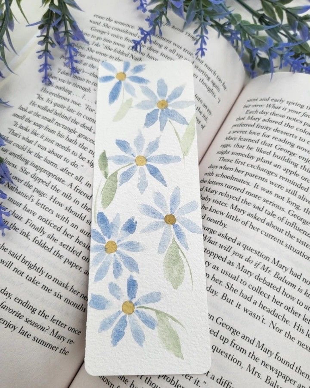 Watercolour Floral Bookmark Aesthetic Booktok - Etsy