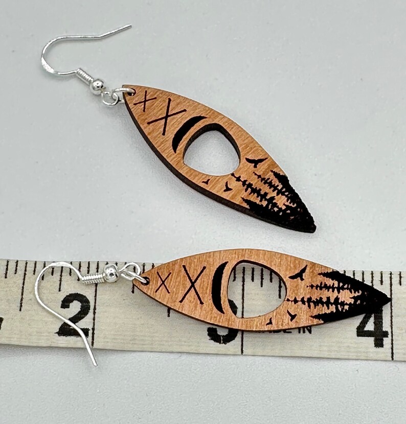 Wood Kayak Earrings Forest Kayak Earrings Adventure Soul - Etsy