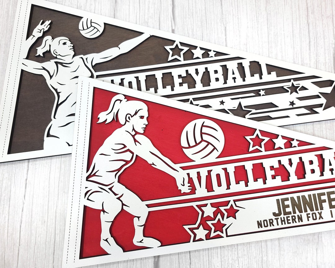 Custom Volleyball Pennant Flag: Wood Sports Decor - Etsy
